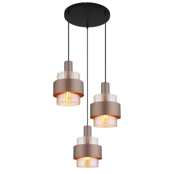 Globo Milley 15560-3HA | Visilica | crna-ćilibar | 3xE27