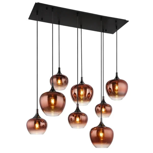 Globo Maxy 15548-8HG | Visilica | crna-bakarna | 8xE27
