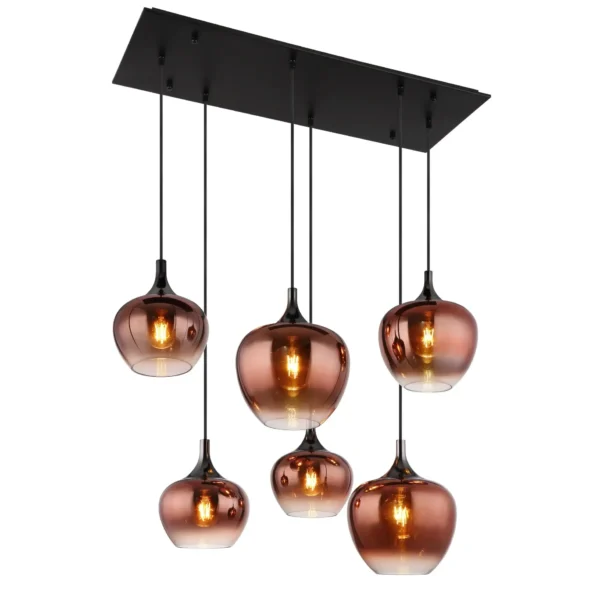 Globo Maxy 15548-6HG | Visilica | crna-bakarna | 6xE27