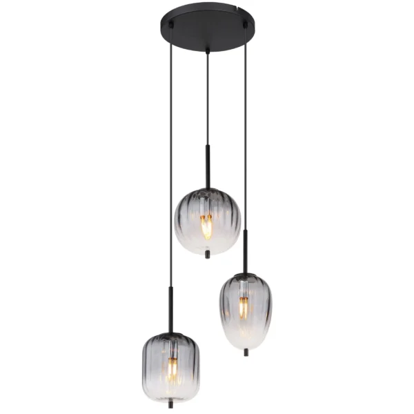 Globo Attila 15215-3 | Visilica | crna | 3xE14