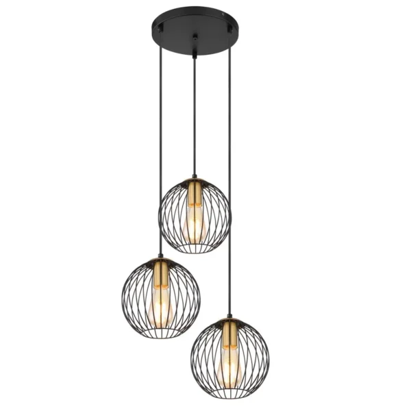 Globo Eusebius 15589-3H | Visilica | crna | 3xE27