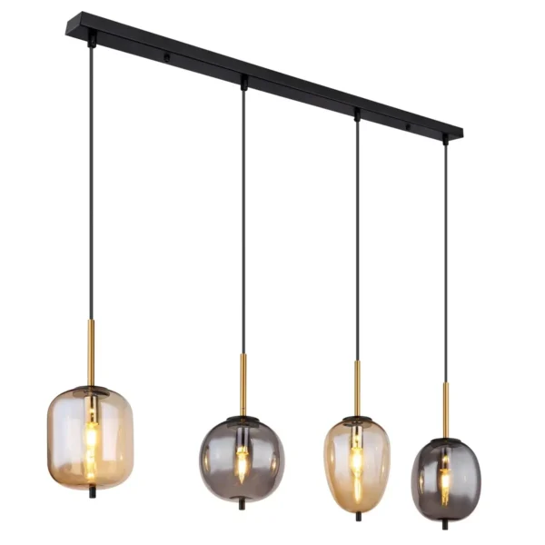 Globo Blacky 15345-4A | Visilica | crna-mesing | 4xE14