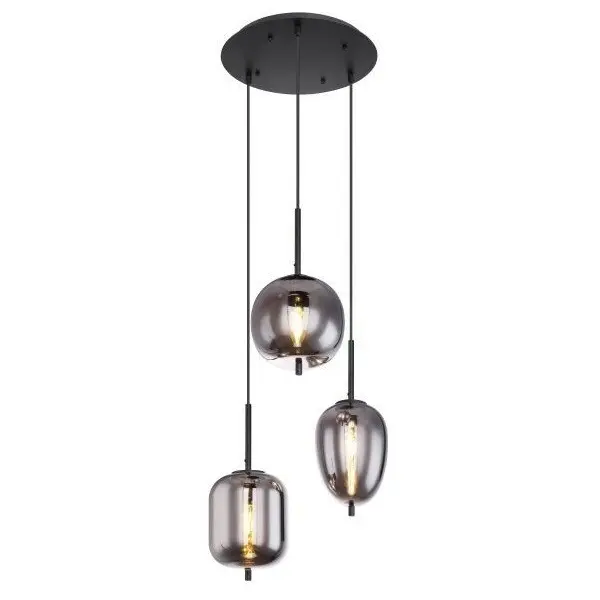 Globo Blacky 15345-3 | Visilica | crna | 3xE14