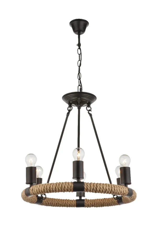 Globo Ulleu 69029-6 | Luster | crna-braon | 6xE27