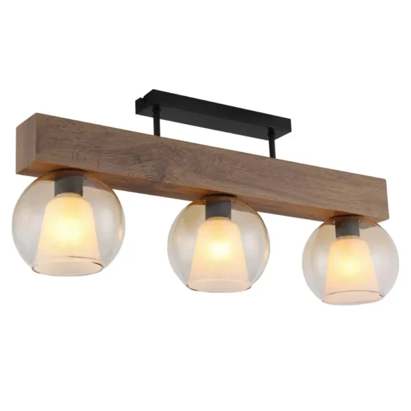 Globo Barry 15773-3D | Plafonjera | braon | 3xE27