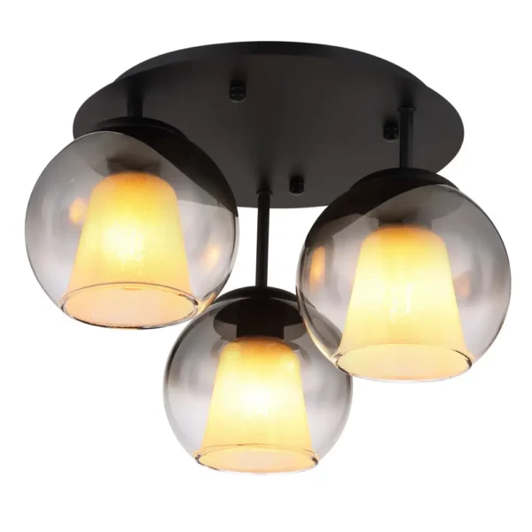 Globo Barry 15749-3D | Plafonjera | crna | 3xE27