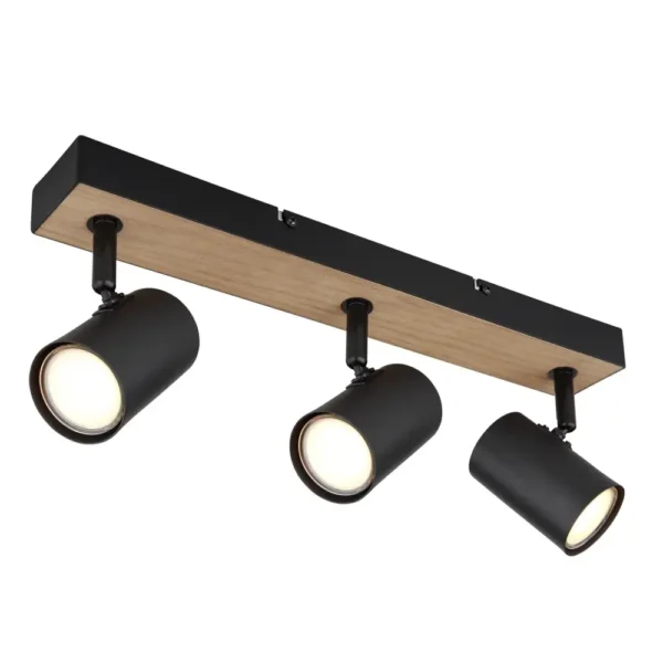 Globo Robby 57911-3BW | Spot lampa | crna-drvo | 3xGU10