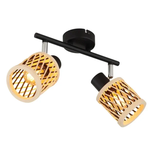 Globo Mali 81050208 | Spot lampa | drvo-crna | 2xE14