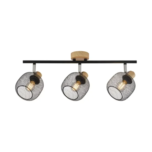 Braytron BV03-00012 | Spot lampa | drvo-crna | 3xE14