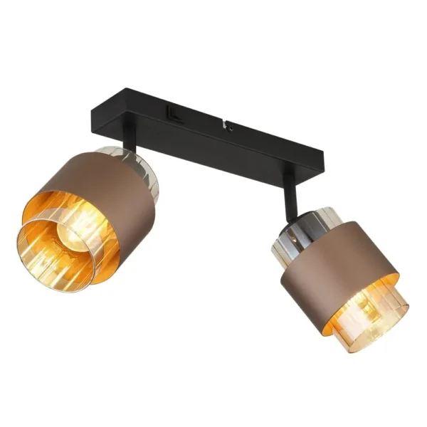 Globo Milley 15560-2C | Spot lampa | bronzana-crna | 2xE27