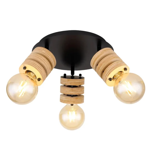 Globo Angeline 54042-3 | Spot lampa | crna-drvo | 3xE27