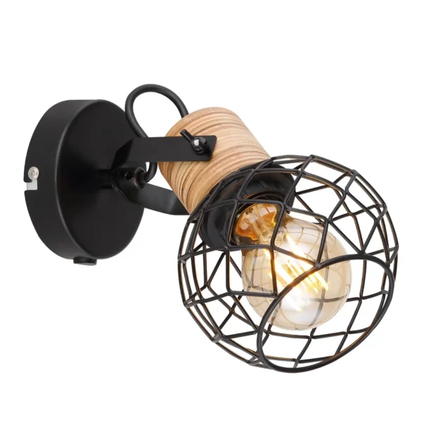 Globo Lacky 54039-1 | Spot lampa | crna-drvo | E27