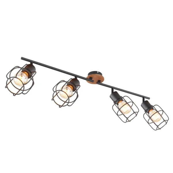 Globo Willa 54037-4 | Spot lampa | crna-drvo | 4xE27