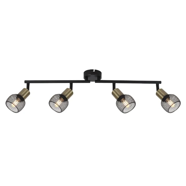 Globo Fiastra 54028-4 | Spot lampa | crna-mesing | 4xE14