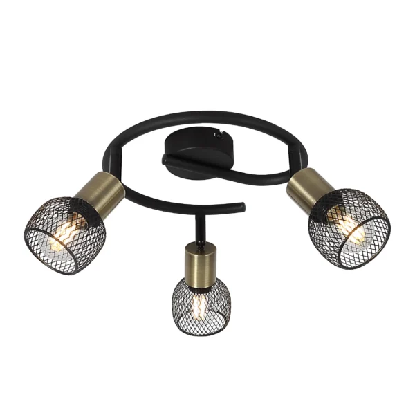 Globo Fiastra 54028-3 | Spot lampa | crna-mesing | 3xE14
