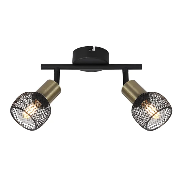 Globo Fiastra 54028-2 | Spot lampa | crna-mesing | 2xE14
