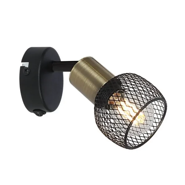 Globo Fiastra 54028-1 | Spot lampa | crna-mesing | E14