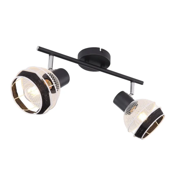 Globo Griddy 54022-2 | Spot lampa | crna-bela | 2xE27