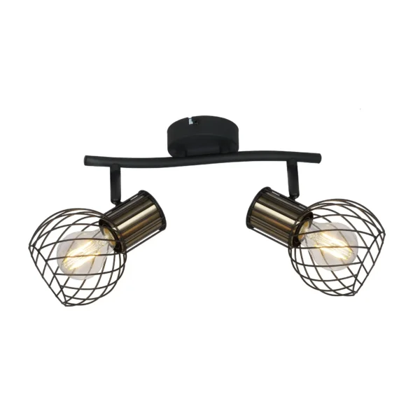 Globo Argusto 54013-2 | Spot lampa | crna-mesing | 2xE27