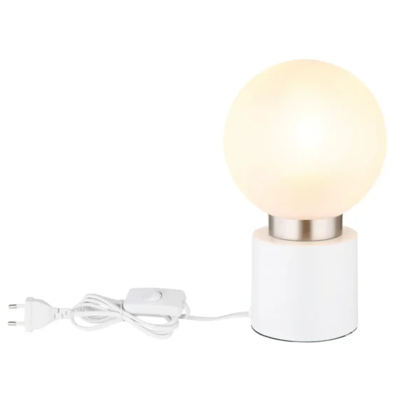 Globo Marka 21003WN | Stona lampa | bela | E14