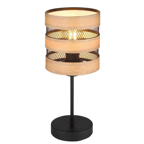 Globo Soeni 15650T | Stona lampa | crna-drvo | E27