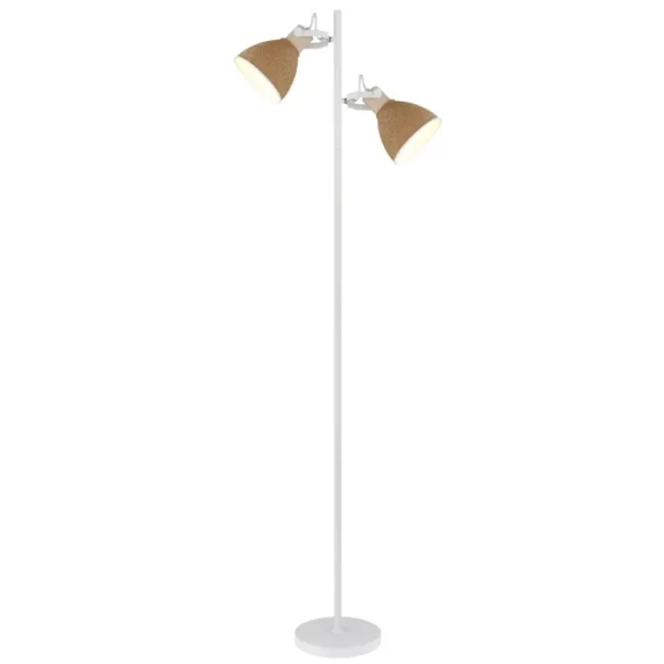 Globo Lyndon 16466-2S | Podna lampa | bela | 2xE14