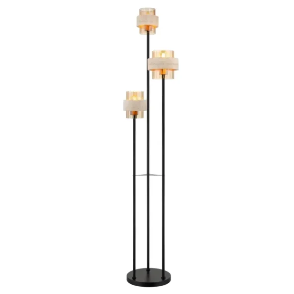Globo Daren 16090-3S | Podna lampa | ćilibar-crna | 3xE27