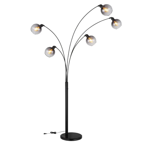 Globo Seymour 58228NBS | Podna lampa | crna | 5xE27