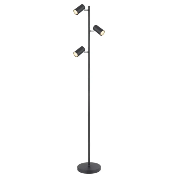 Globo Robby 57910SB | Podna lampa | crna | 3xGU10