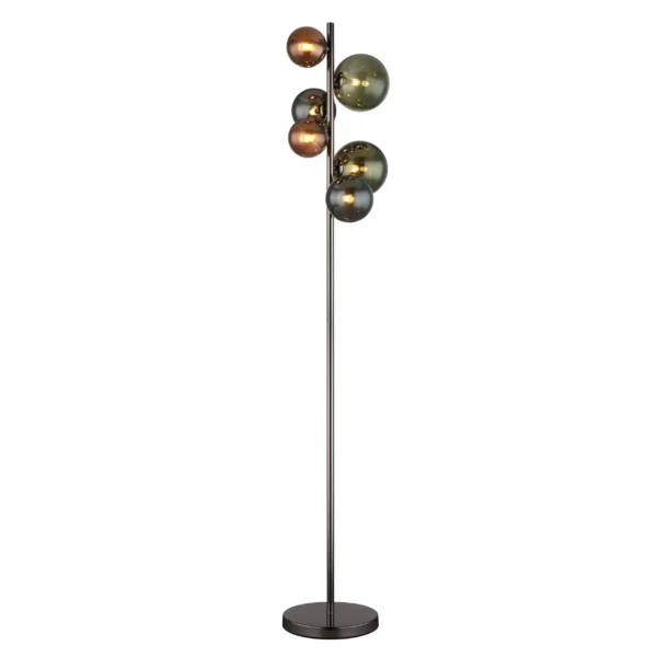 Globo Riha 56142-6S | Podna lampa | siva | 6xG9