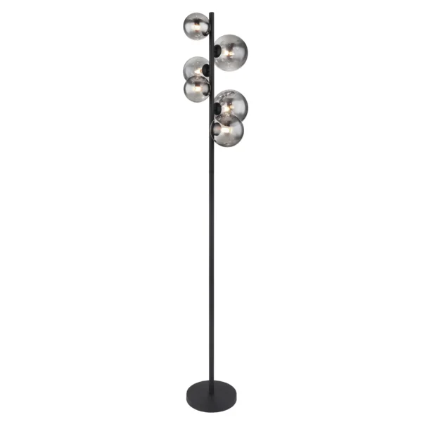 Globo Riha 56133-6S | Podna lampa | crna | 6xG9