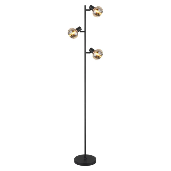 Globo Tokki 54309SB | Podna lampa | crna | 3xE14