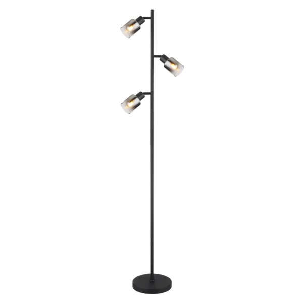 Globo Hubertus 54308S | Podna lampa | crna | 3xE14