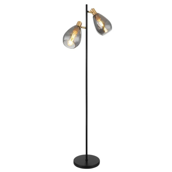 Globo Fanni 15563S | Podna lampa | crna-mesing | 2xE27