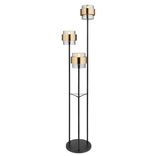 Globo Milley 15560S | Podna lampa | mesing-crna | 3xE27