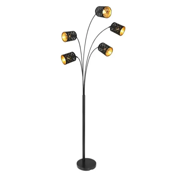 Globo Clarke 15229S4 | Podna lampa | crna | 5xE14