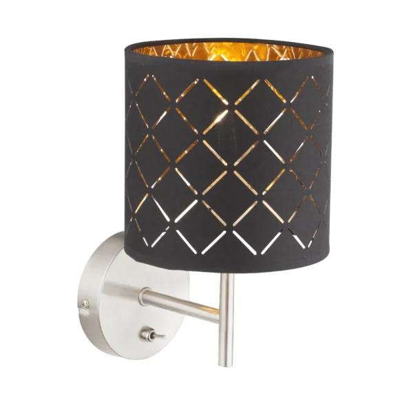 Globo Clarke 15229W | Zidna lampa | crna | E14