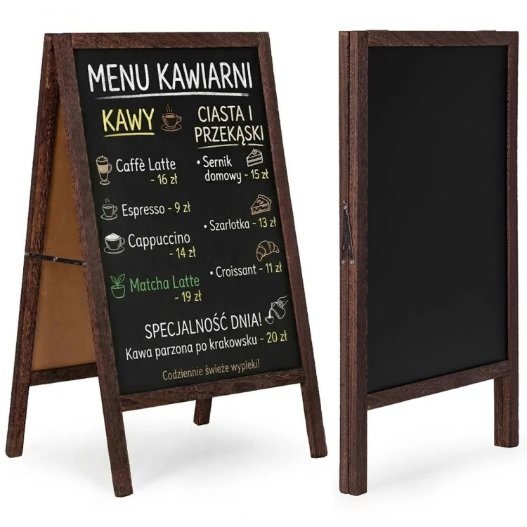 Reklamni A-stalak 83×50 cm, dvostrana tabla za pisanje kredom – ModernHome