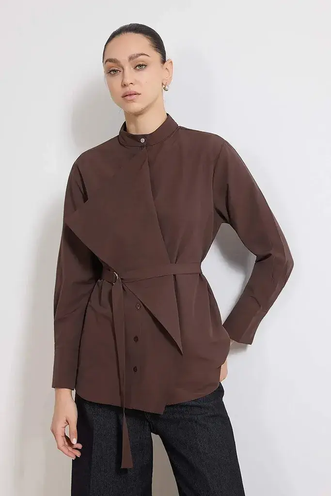 Trendyol Modest Ženska košulja Tctss26Tg00010, Smeđa