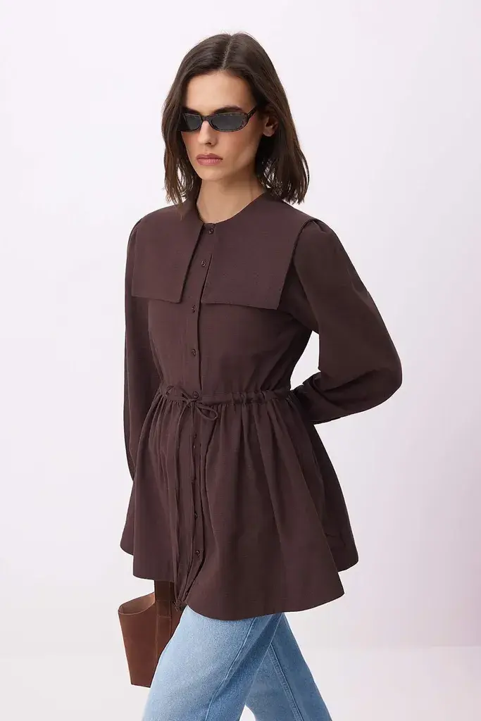 Trendyol Modest Ženska košulja Tctss26Tg00036, Smeđa