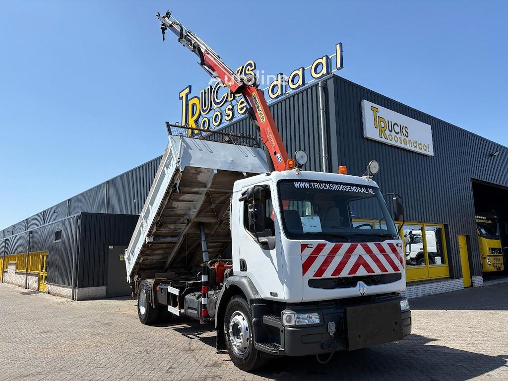 Renault Premium + PALFINGER PK 10000. 2 X EXT. + REMOTE + 3 SIDE TIPPER kiper