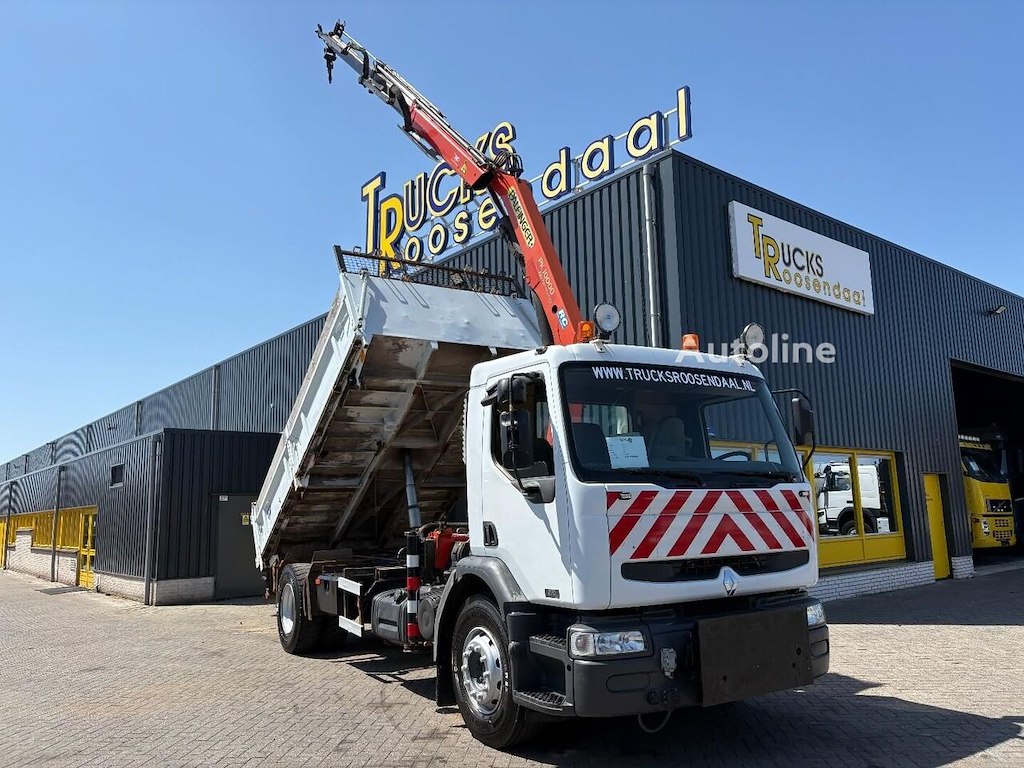 Renault Premium + PALFINGER PK 10000. 2 X EXT. + REMOTE + 3 SIDE TIPPER kiper