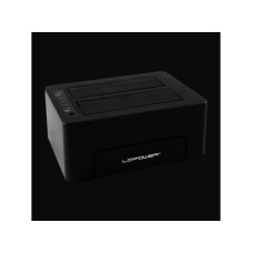 LC POWER LC-DOCK-C-MULTI-HUB USB 3.2 Gen2x1 docking station for 1x2.5'' and 1x3.5'' HDD/SSD cloning Black docking