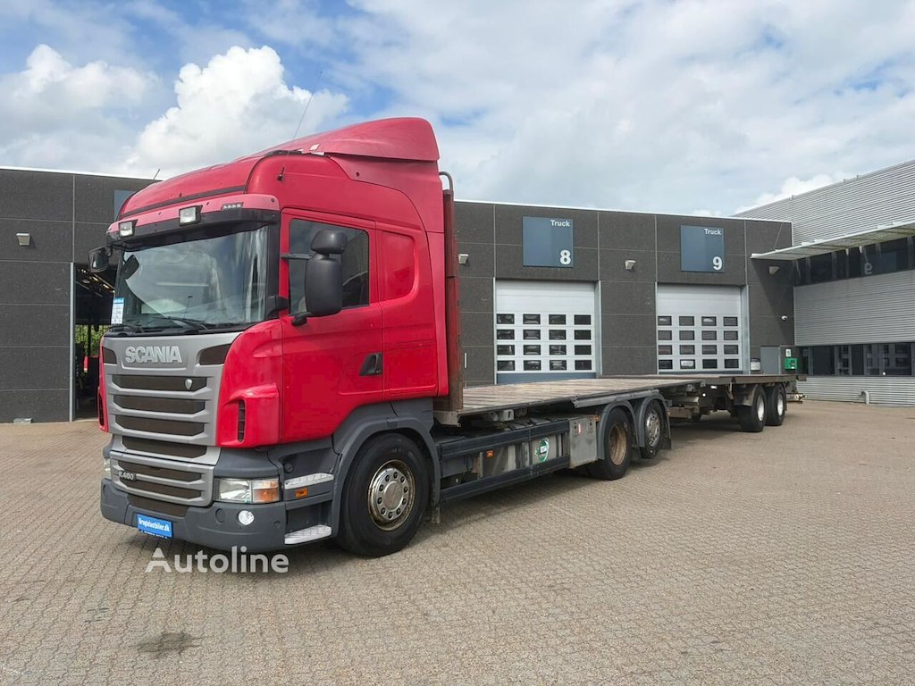 Scania R480 kamion platforma + prikolica platforma