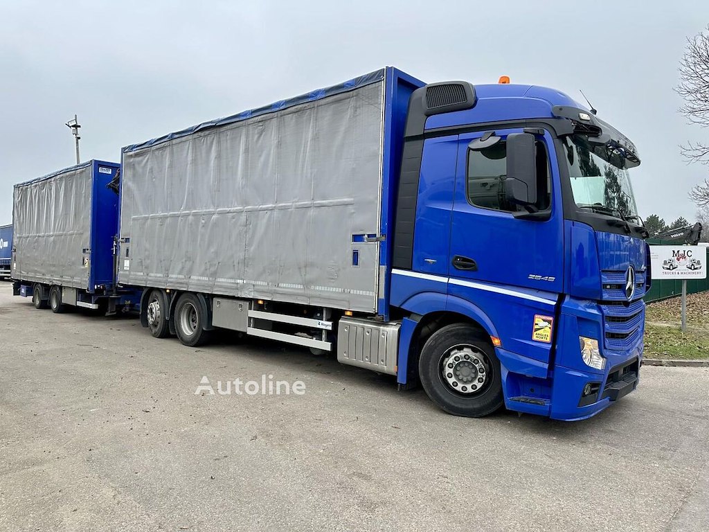Mercedes-Benz Actros 2645 6x2 105m³ JUMBO + RETARDER + KRAN PALFINGER PK 19.00 kamion s ceradom