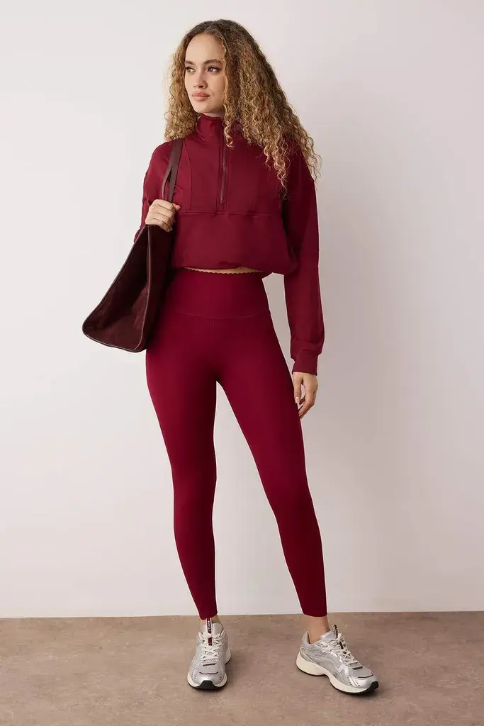 Trendyol Milla Ženske helanke Thmaw26Ty00019, Bordo
