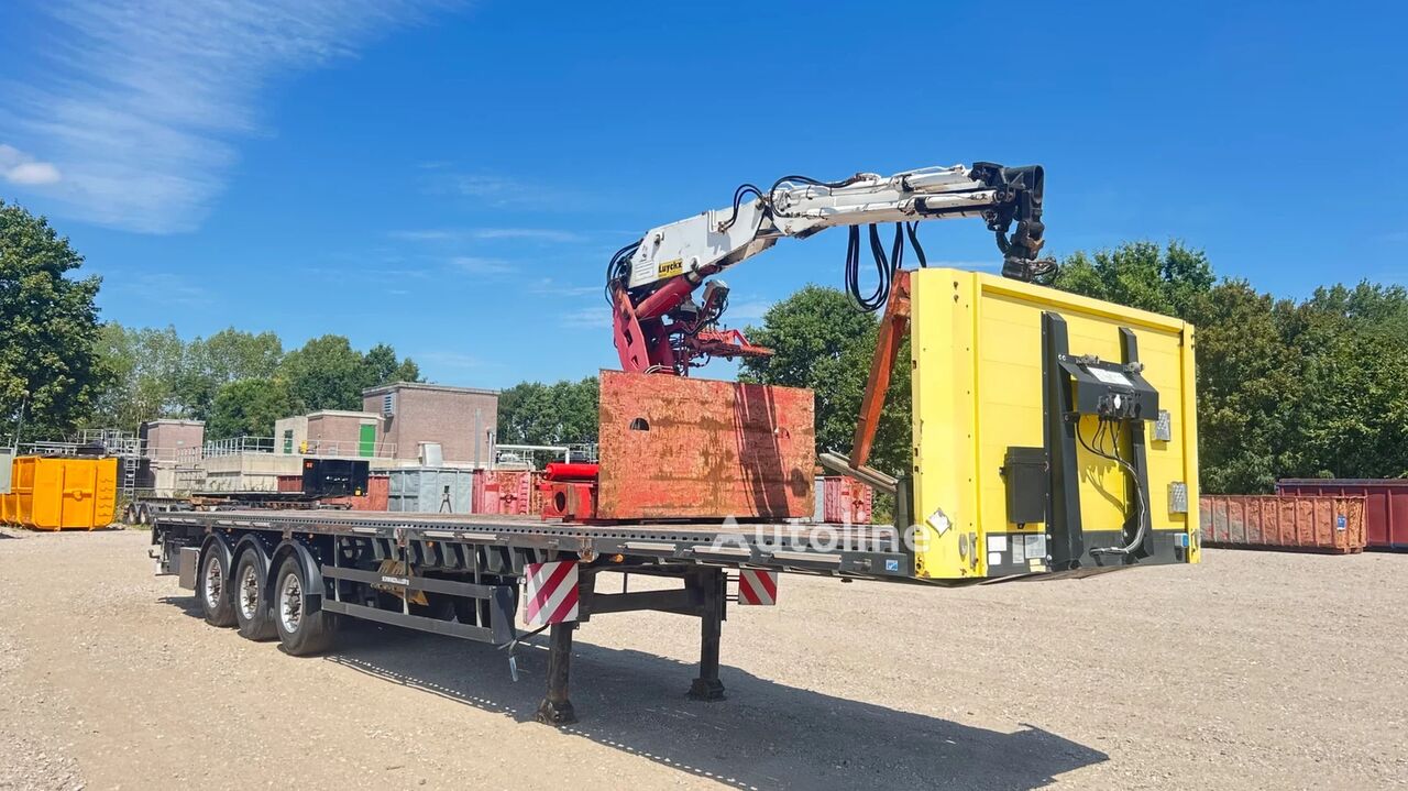 Schwarzmüller 3 asser steentrailer 1,30 m + kennis 14 ton kraan poluprikolica platforma