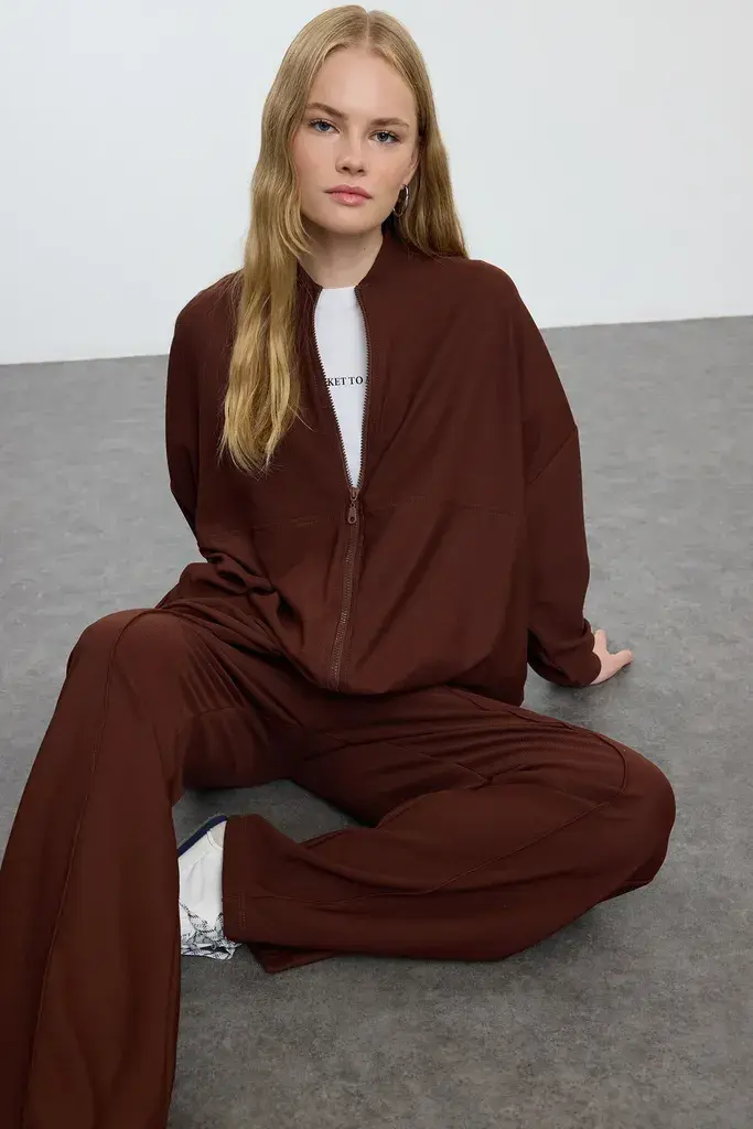 Trendyol Modest Ženski komplet Tctaw25En00004, Smeđa