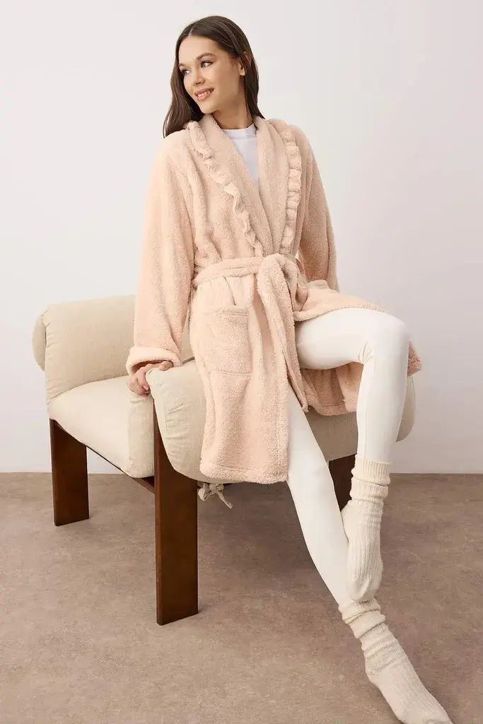 Trendyol Milla Ženski bademantil Thmaw26Sb00005, Roze