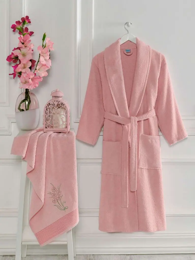 L'essentiel Maison Set Bademantil sa peškirom Cora, Rozi